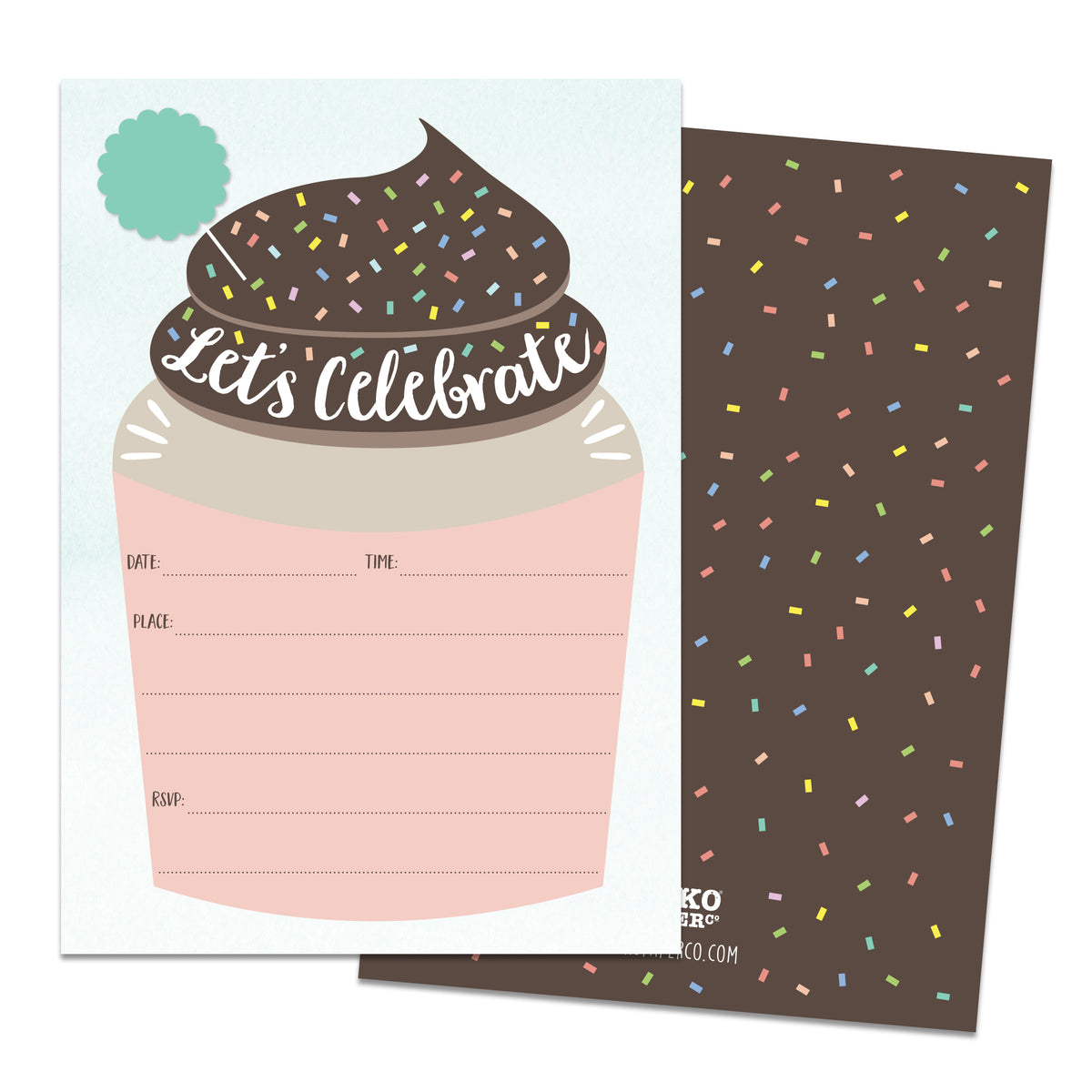 Cupcake Birthday Invitations – Koko Paper Co.